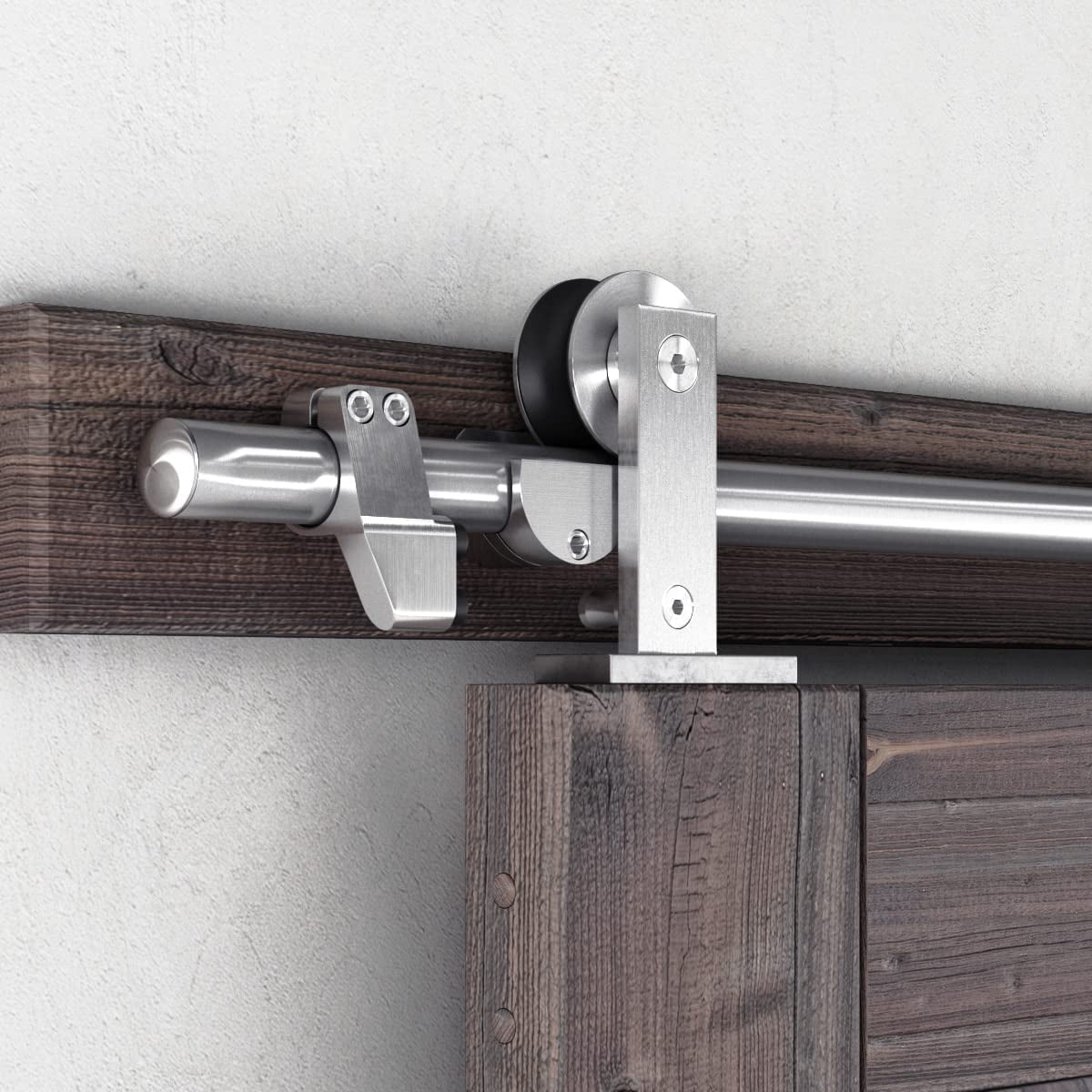 4 Feet Top Mount Sliding Hardware Kit-Stainless Steel Heavy Duty Sturdy ...