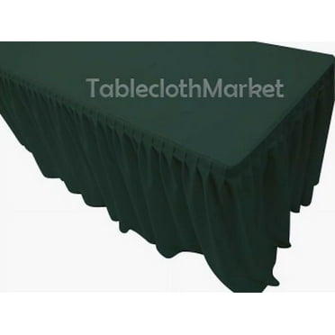 6' Fitted Polyester SINGLE Pleated Table Skirting Cover w/Top Topper 24 ...