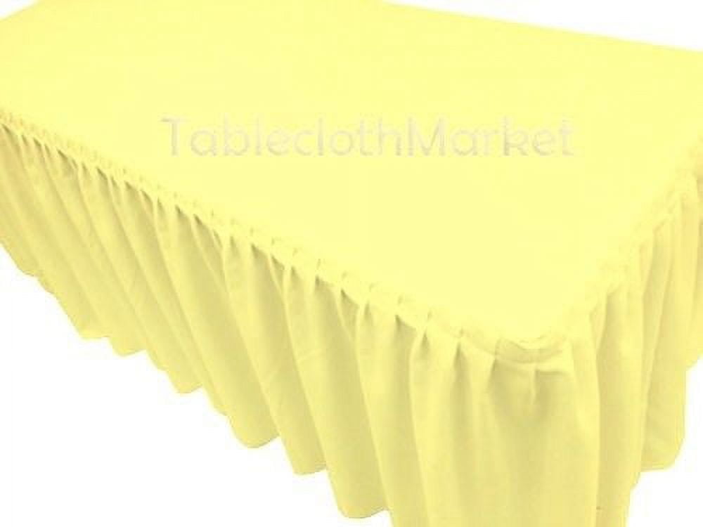 4' Fitted Polyester SINGLE Pleated Table Skirting Cover w/Top Topper 24 ...