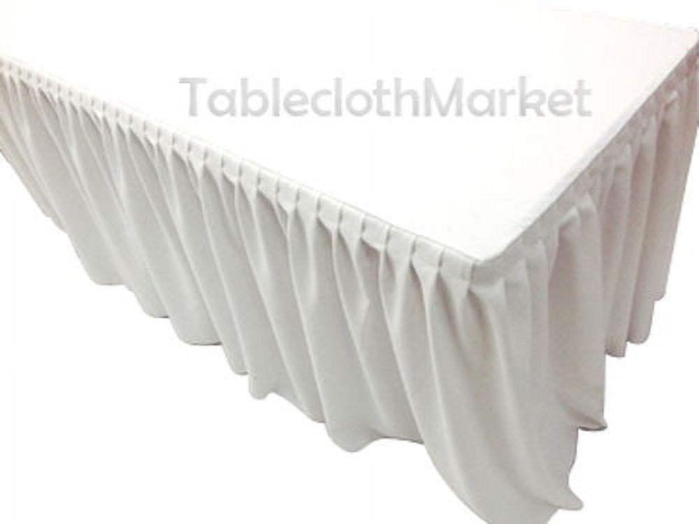 4' Fitted Table Skirting Cover w/ Top Topper Single Pleated Wedding ...
