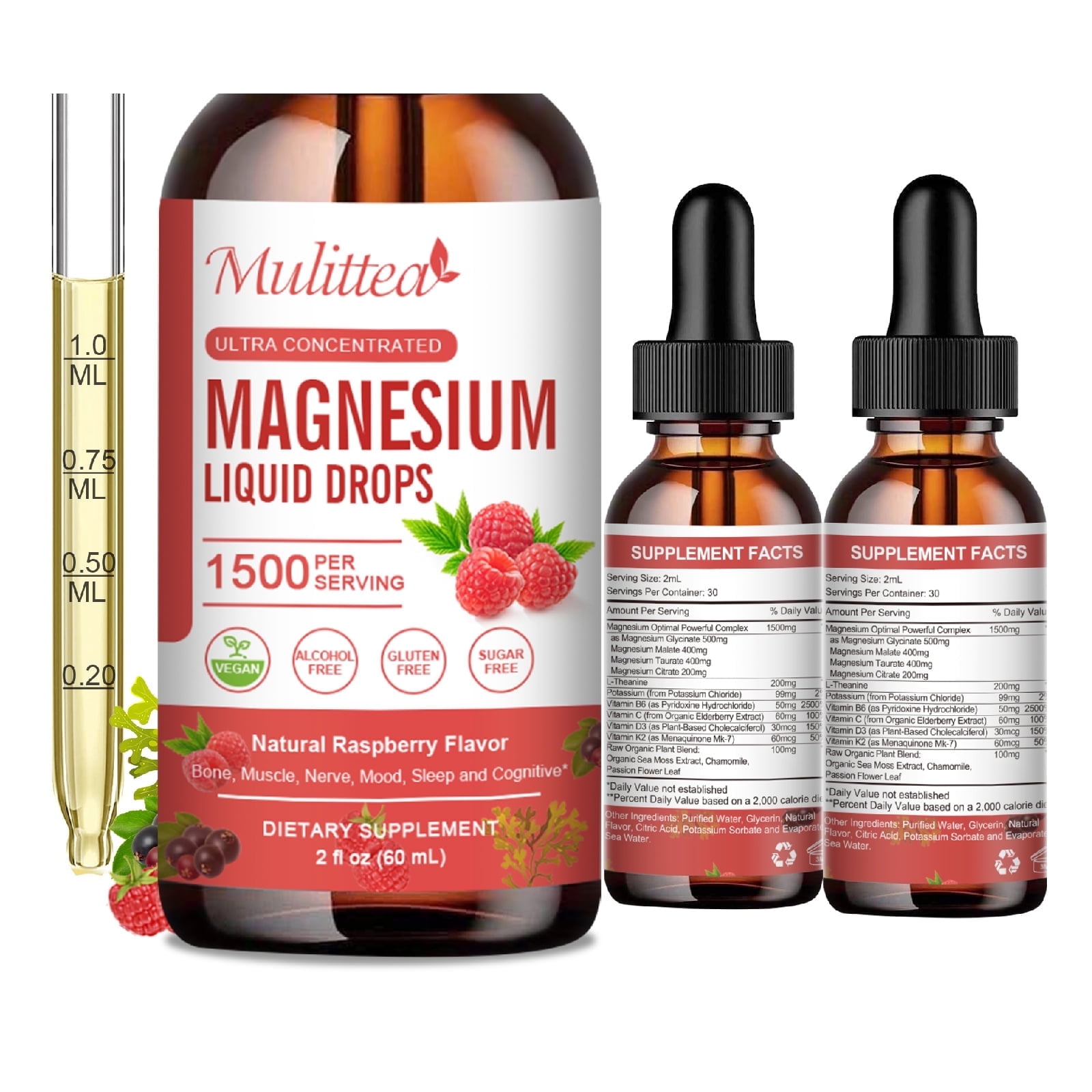 4 Fl Oz Magnesium Liquid Drop - Complex Magnesium with Citrate, Malate ...