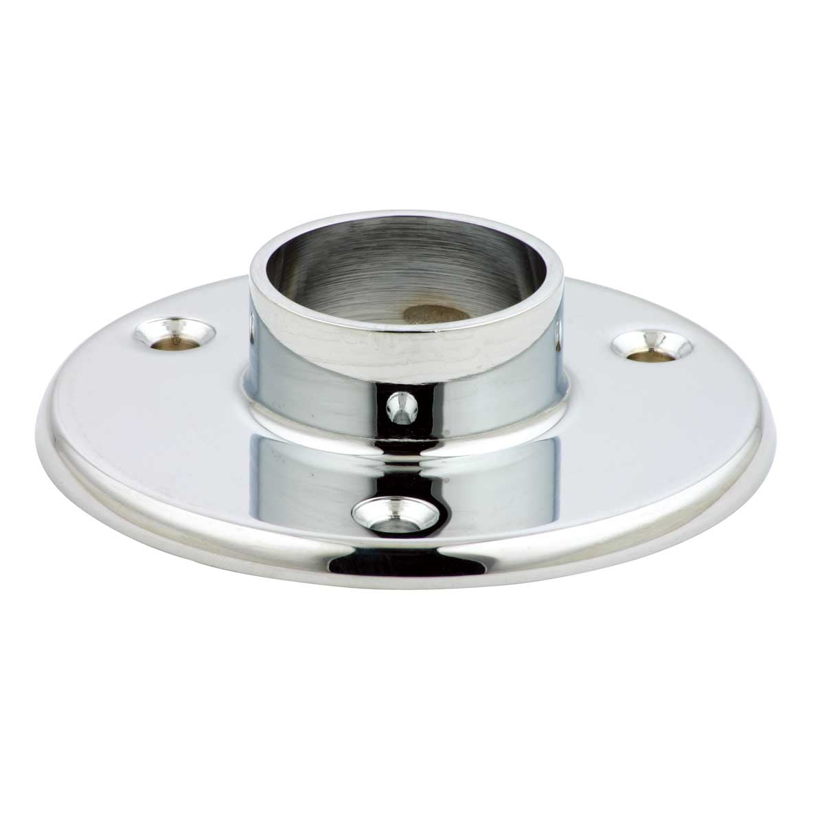 4" Flange 1.5" OD Rail Chrome Brass Bar Foot Tube Rest Renovators ...