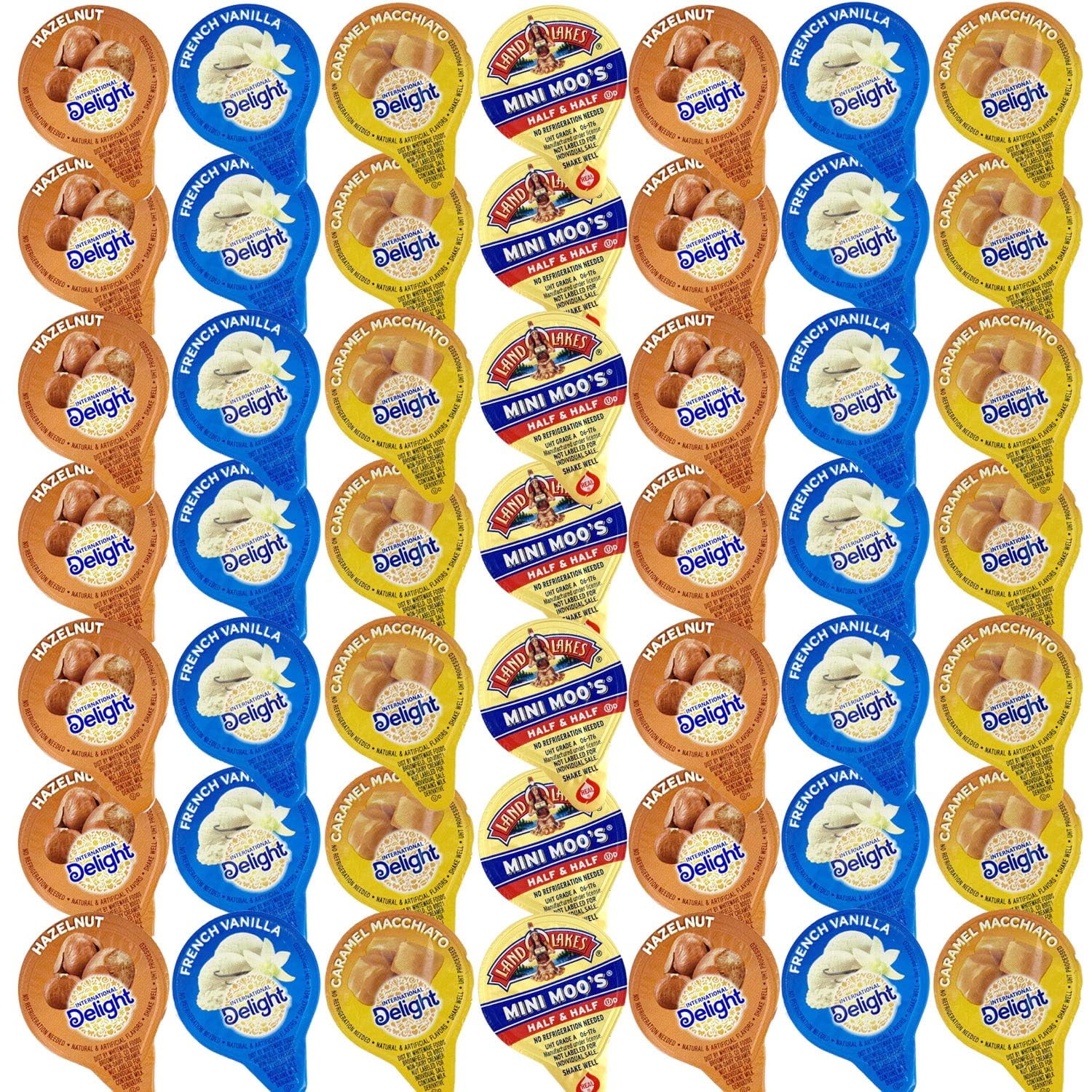 4 Flavors Assortment Single Serve Coffee Cream Creamer Set, Various ...