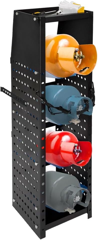 4 Floors Refrigerant Tank Rack, Steel Gas Tank Storage Rack, Vertical ...