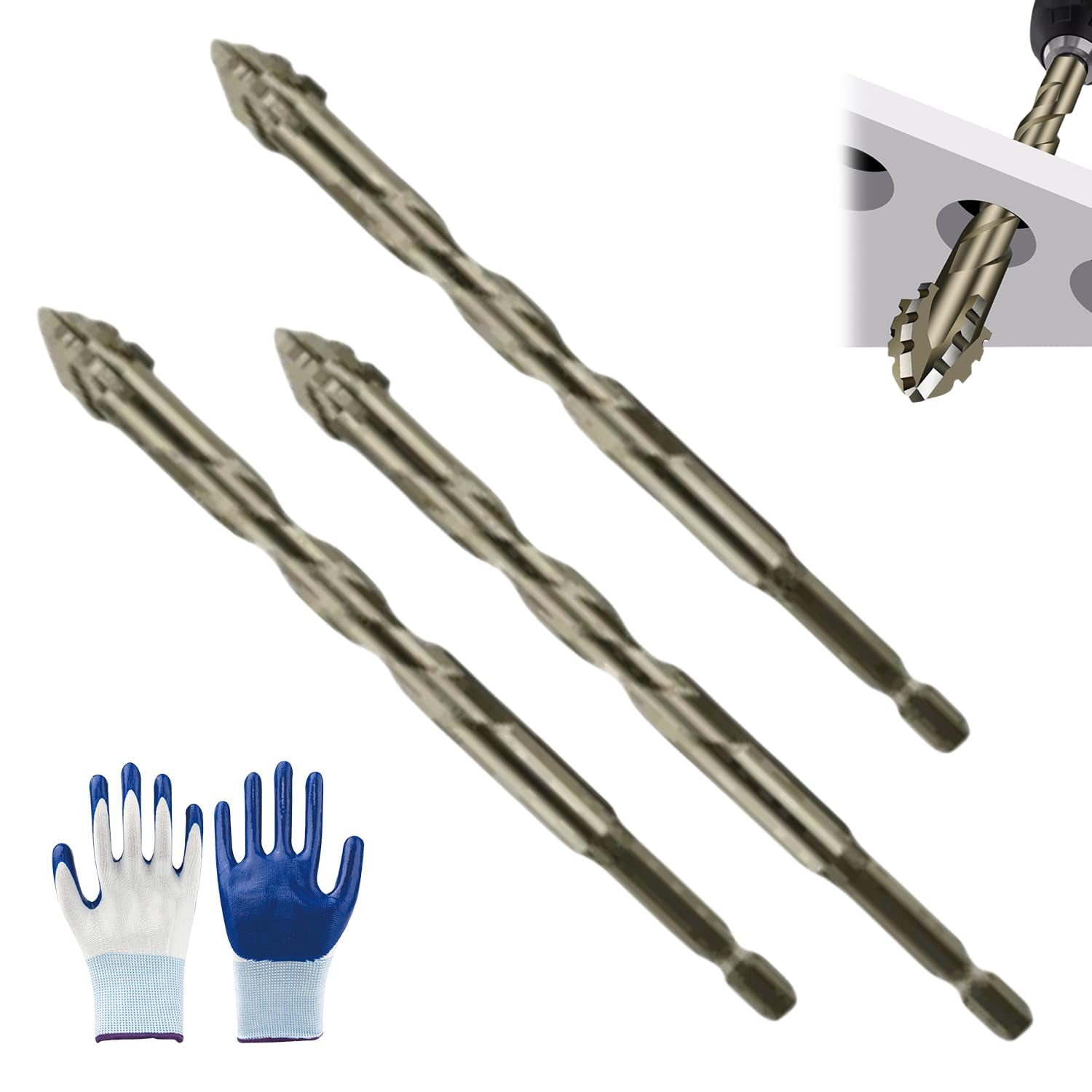 4 Flute Eccentric Drill Bit Set, High Hardness Relaxrich Drill Bits ...