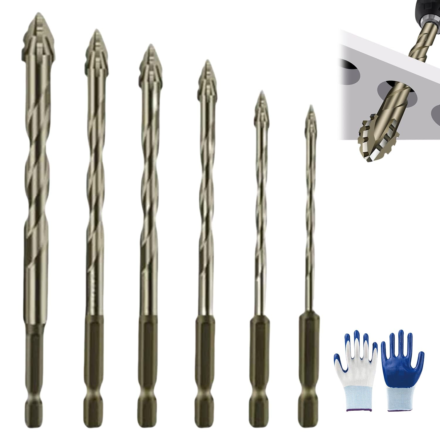4 Flute Eccentric Drill Bit Set, High Hardness Relaxrich Drill Bits ...