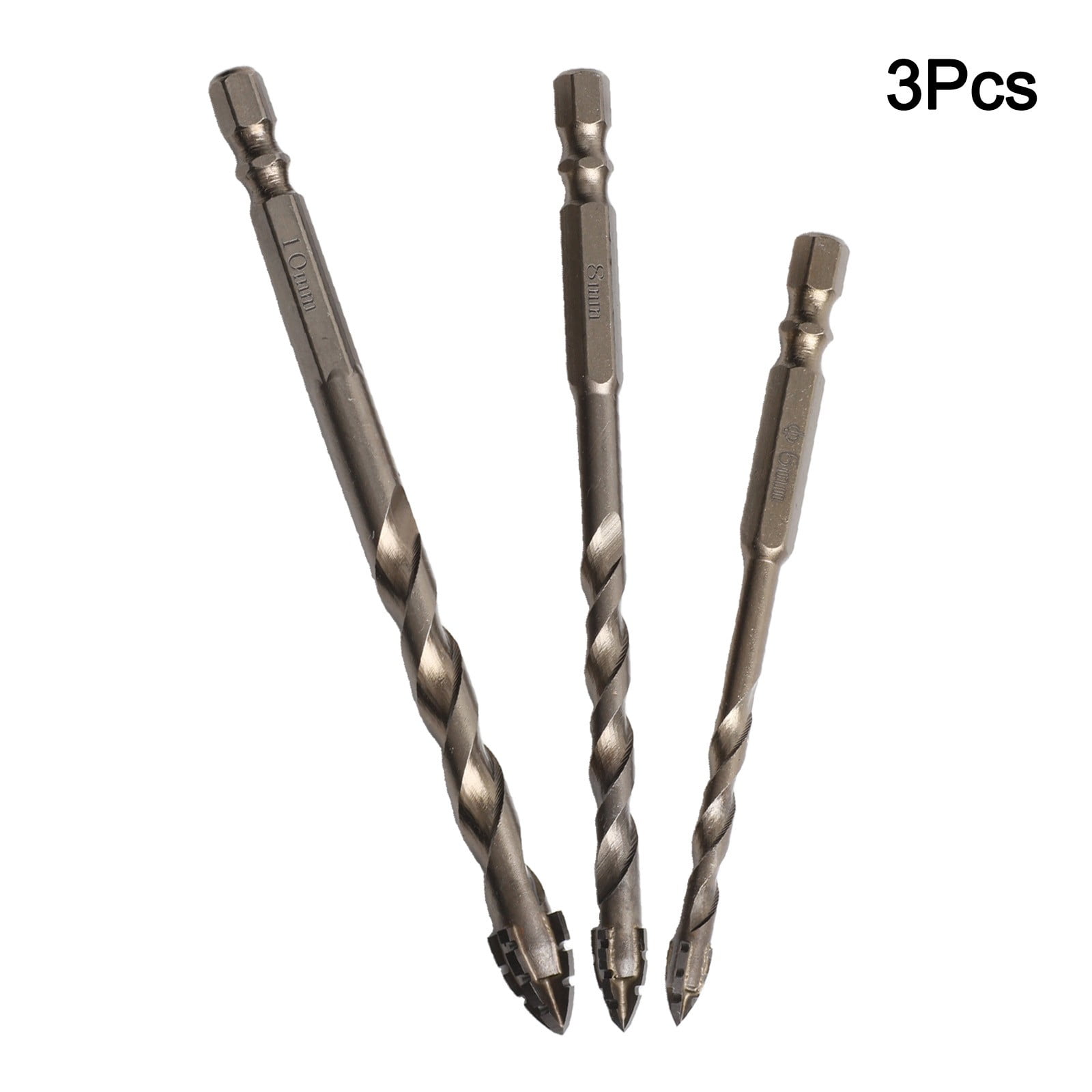 4-Flute Eccentric Glass Tile Drill Bit Set Triangular Spiral Design ...