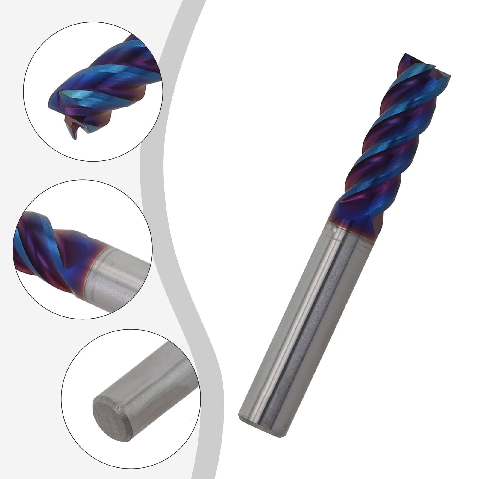 4 Flutes HRC65 For Steel Carbide Square Mill Alloy CNC Cutting Tools ...