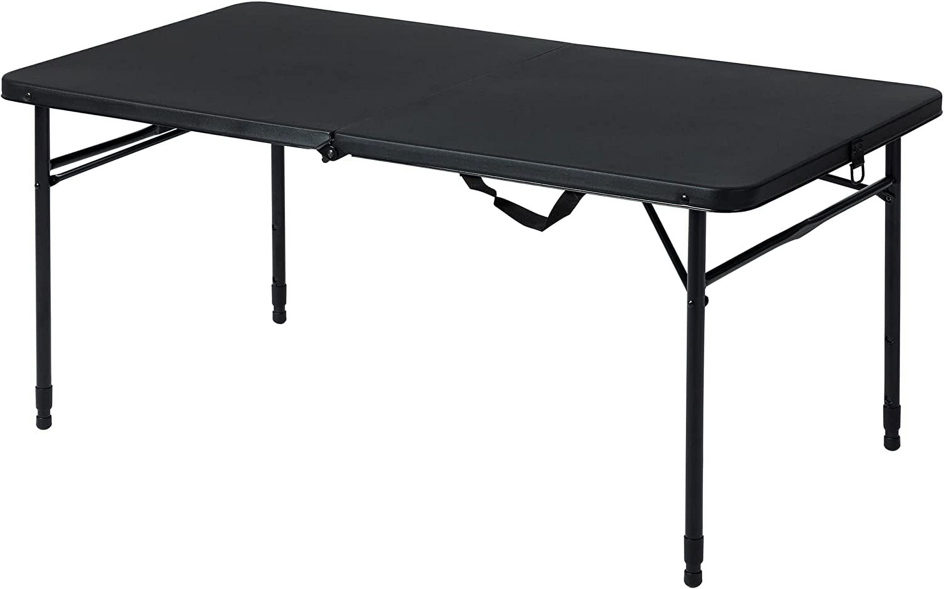 4' Fold-in-Half Adjustable Table, Black - Walmart.com