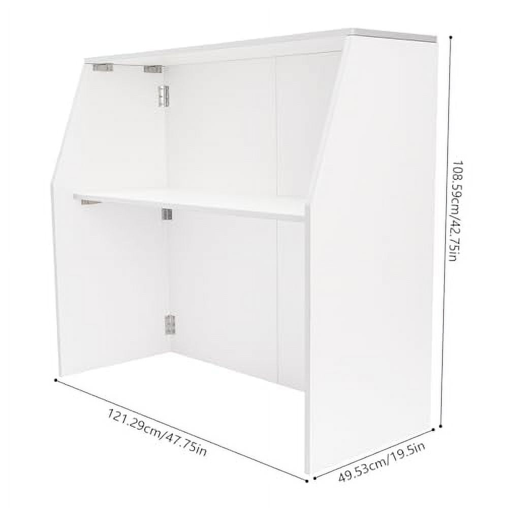 4' Folding Portable Event Bar with Top and Middle Shelves, Foldable ...