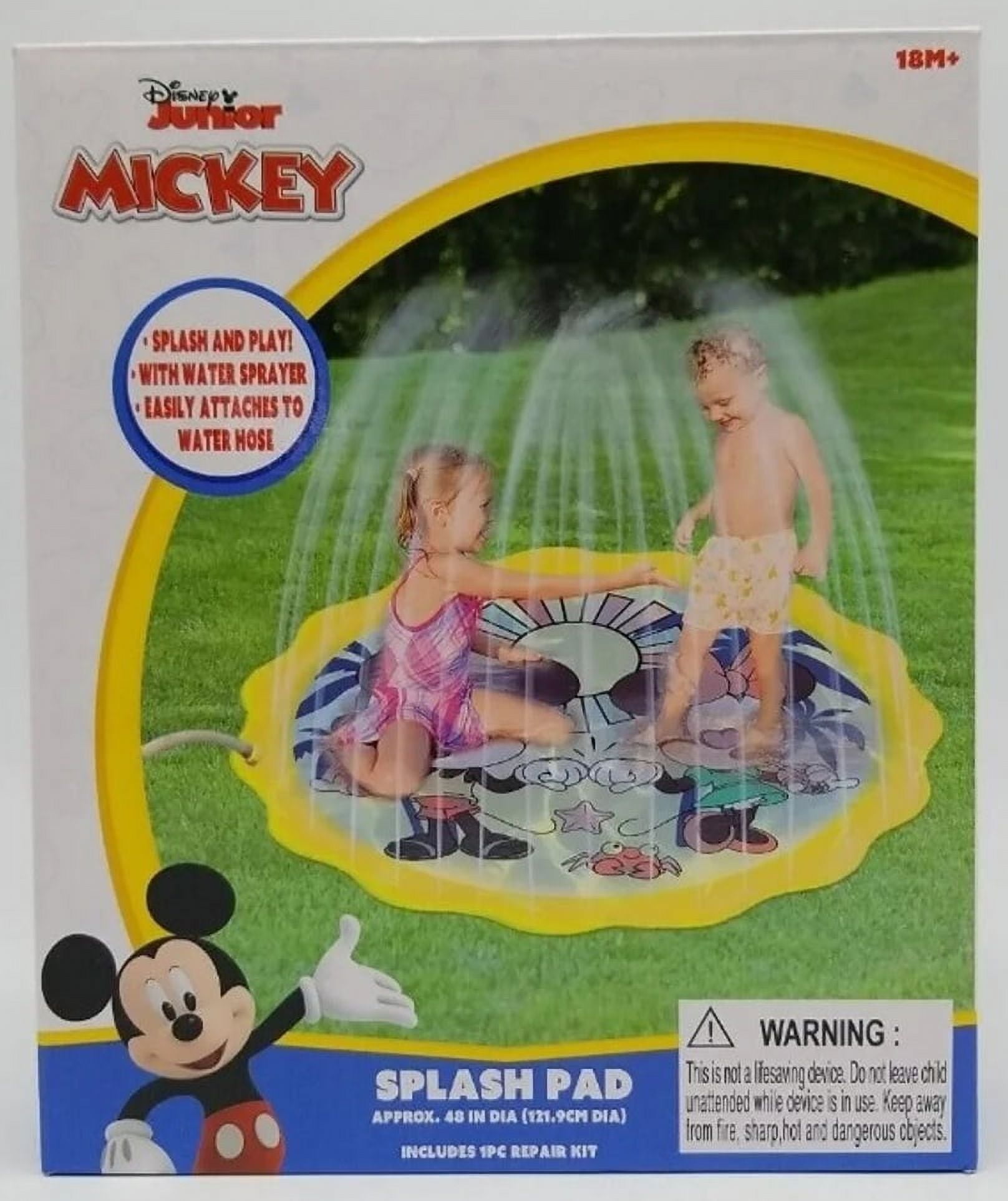 4 Foot Disney Mickey and Minnie Mouse Kiddie Pool Splash Pad with Water ...