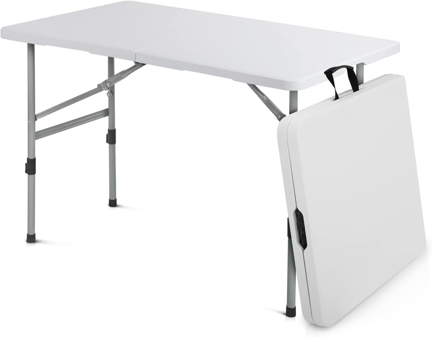 4 Foot Folding Card Table, Outdoor Foldable Small Portable Plastic ...