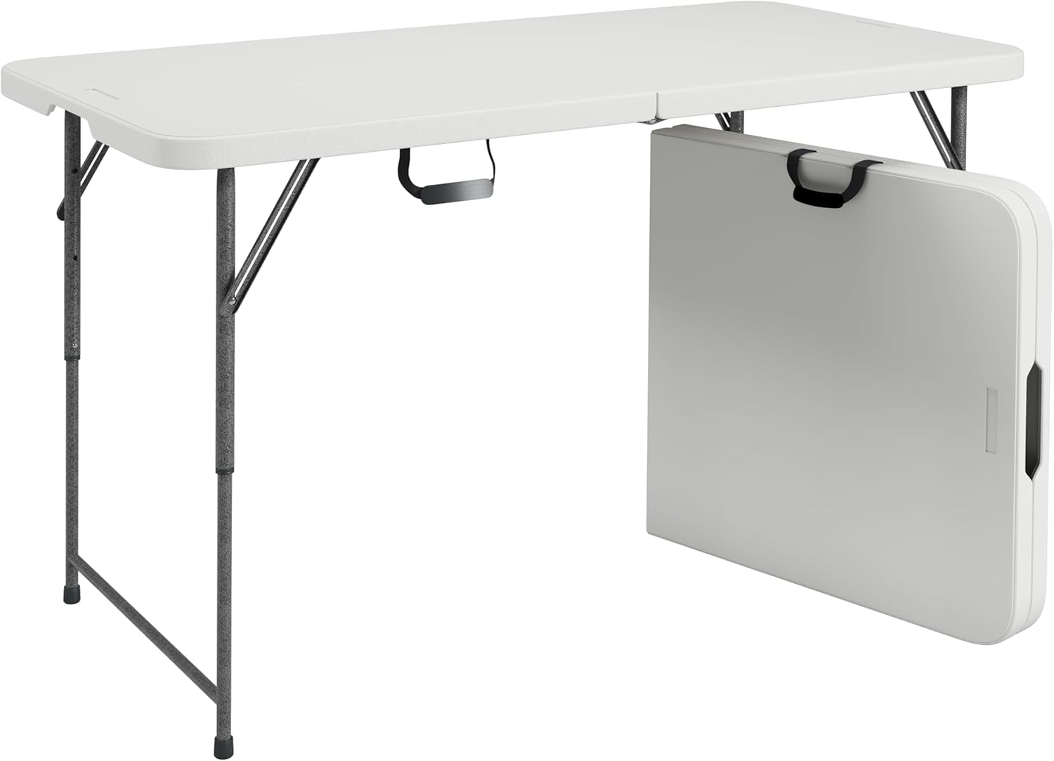 4-Foot Folding Table - Height Adjustable, Granite White Surface ...