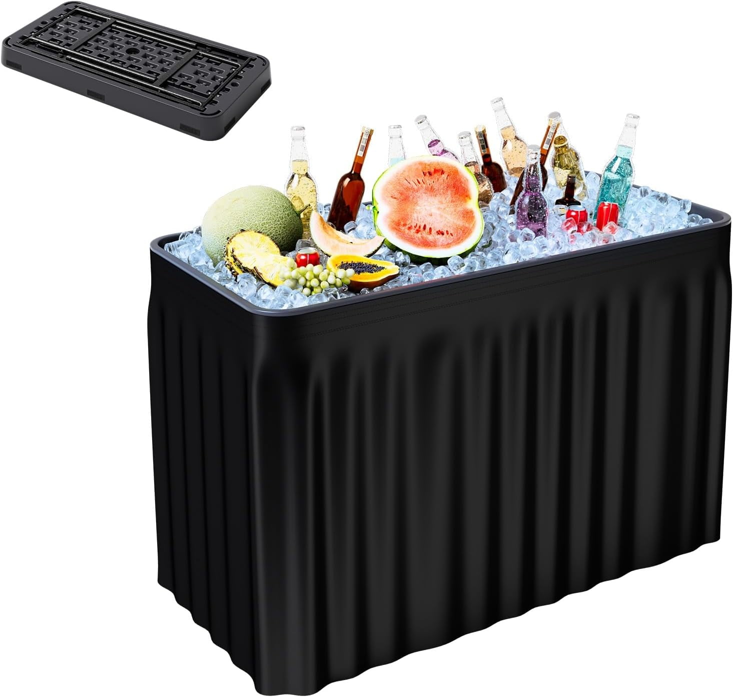 4 Foot Ice Tables for Parties with Drain, Ice Cooler Folding Table with ...