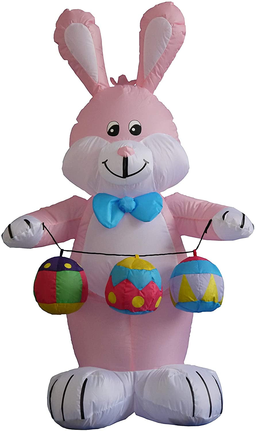 4 Foot Tall Easter Inflatable Bunny with Color Eggs Lighted LED Lights ...