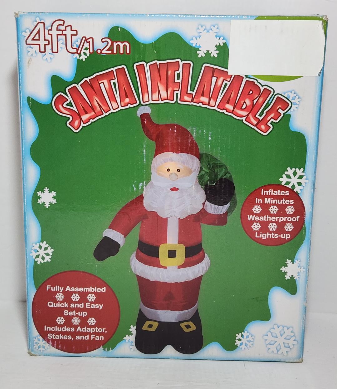 4 Foot Tall Santa Claus with Presents Light Up Airblown Christmas ...