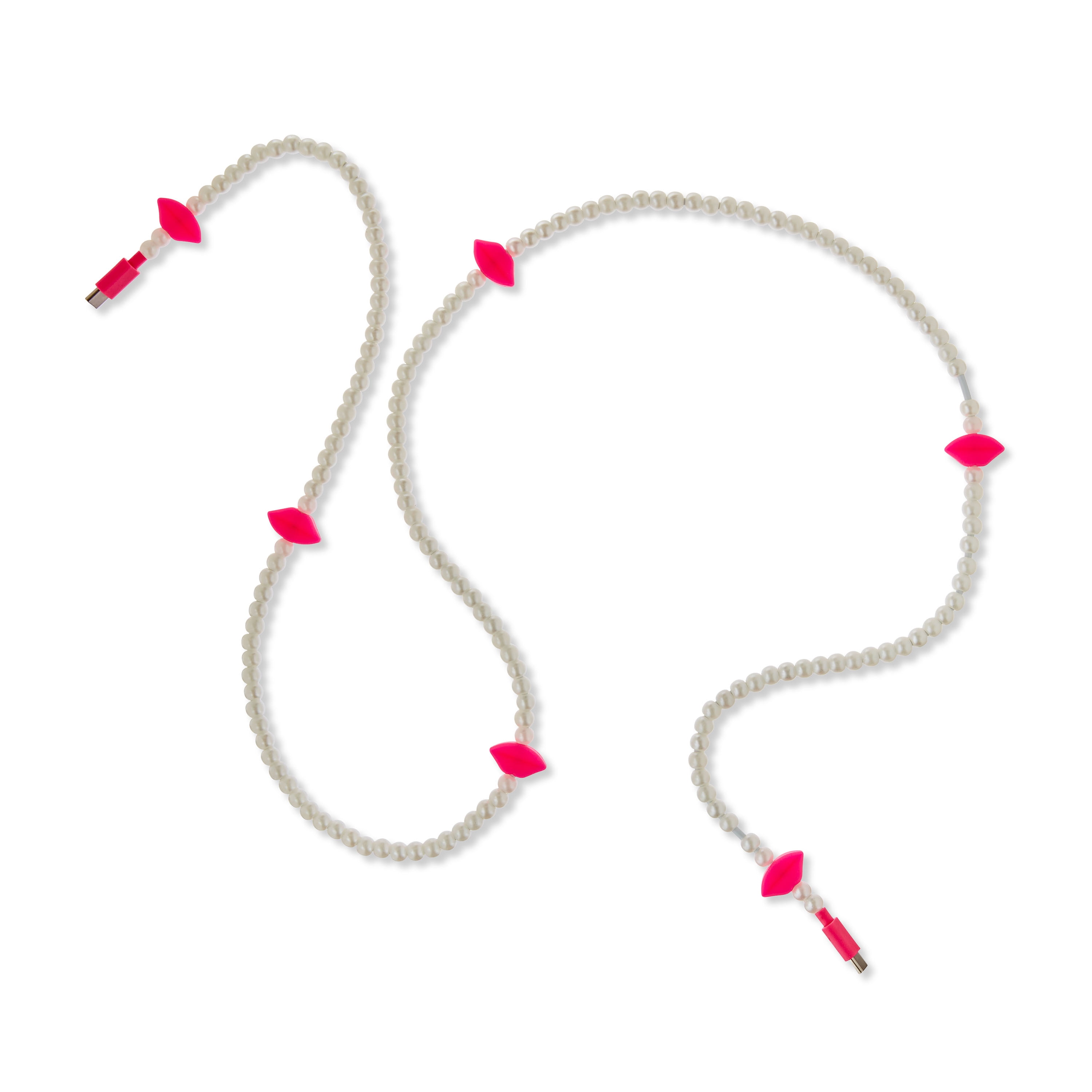 4' USB-C To USB-C Charging Cable, Neon Pink Lips - Walmart Business ...