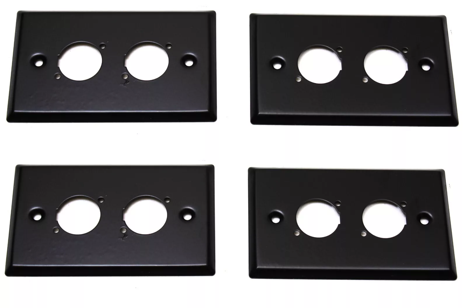 (4) Four Single Gang Blank Wall Plate Two XLR Male or Female "D" BLACK ...