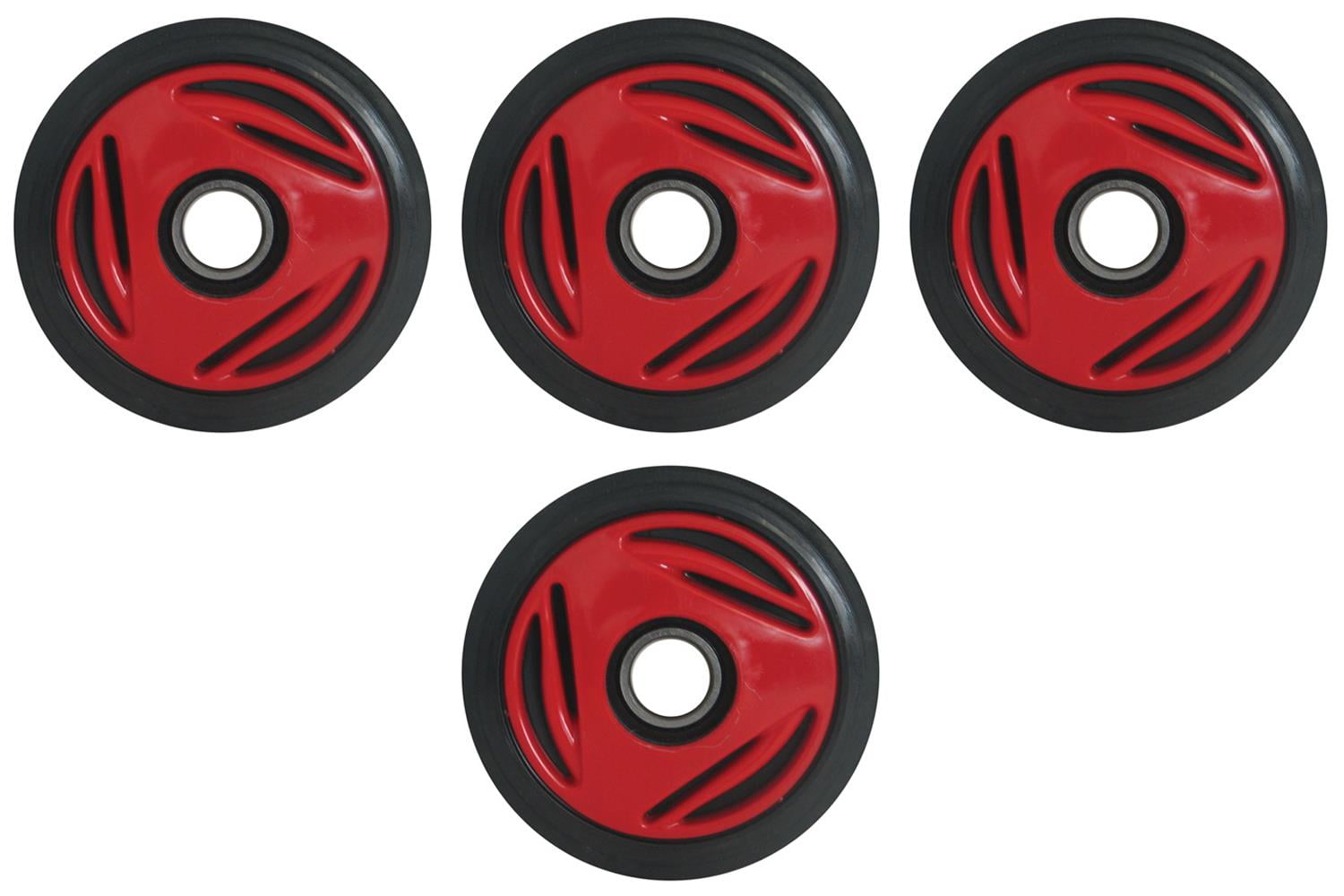 4 Front Rail Viper Red Idler Wheels Kit for Snowmobile BOMBARDIER/SKI ...