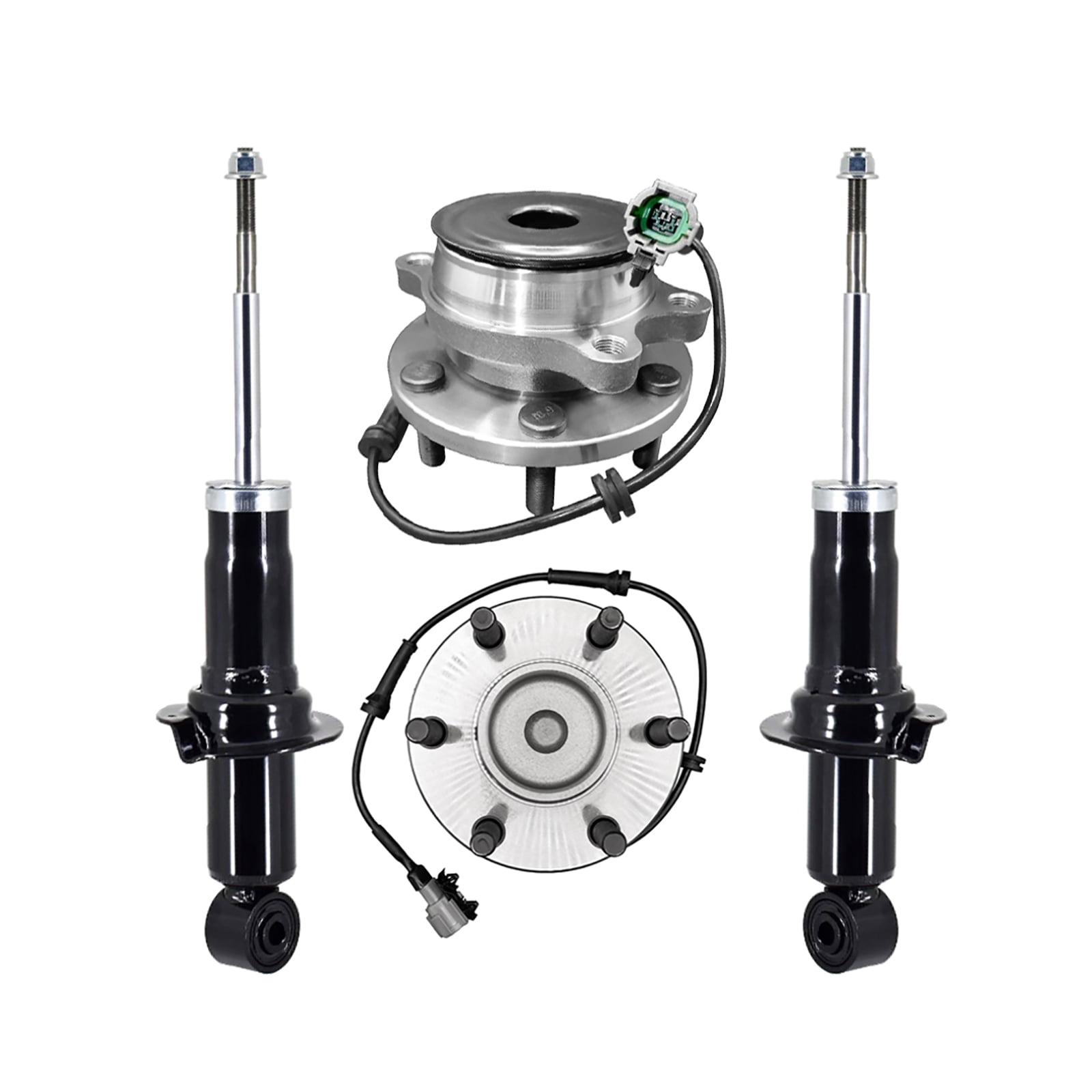 Set of 4 Front Suspension Strut Assembly-Wheel Hub Bearing Assembly For ...