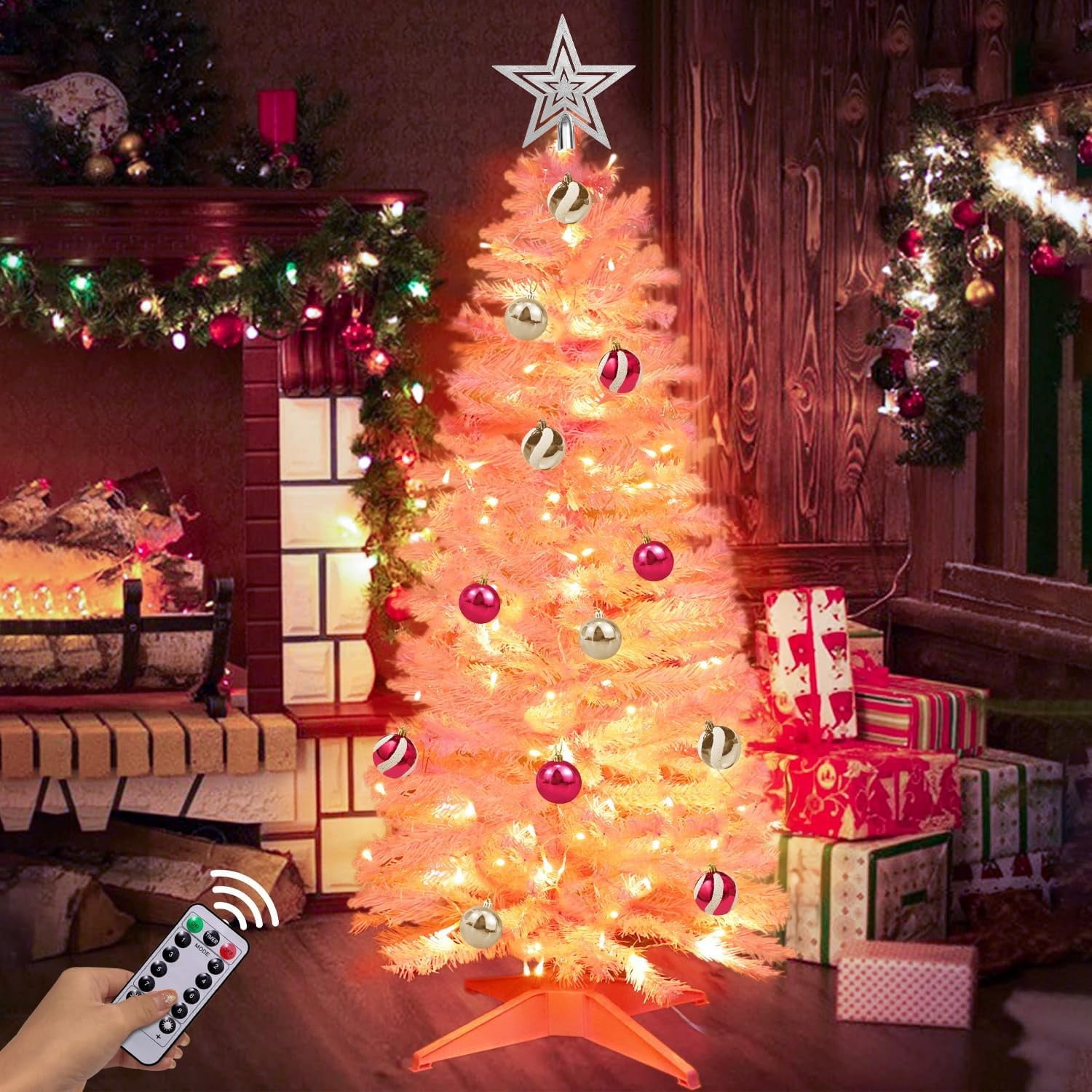 4 Ft Christmas Tree Remote Control 8 Modes Dual Color Change Timer 100 ...