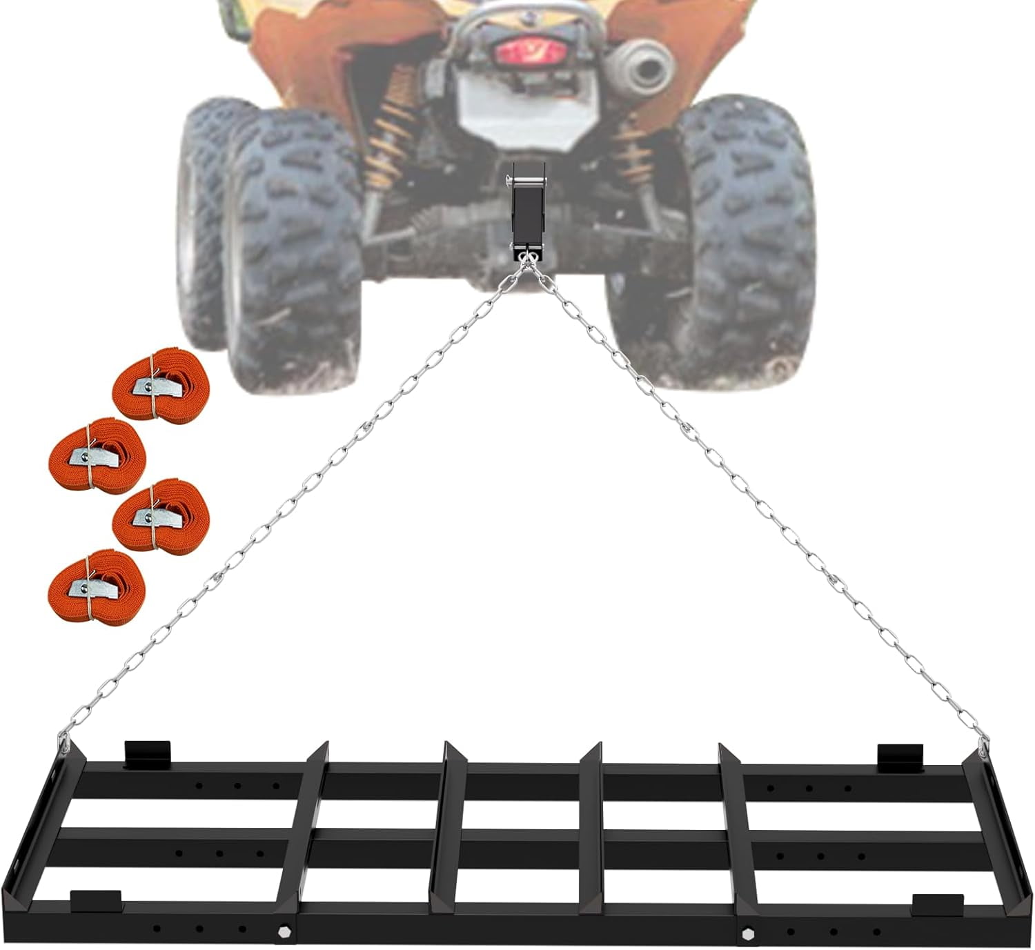 4 Ft Drag Harrow Heavy Duty Driveway Grader, Tow Behind Lawn Rake with ...