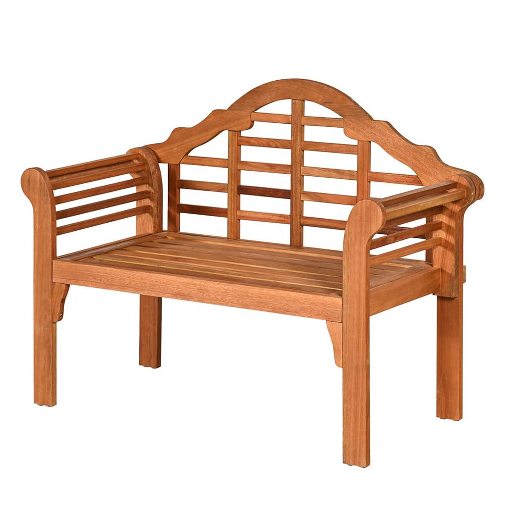 4 Ft Foldable Solid Wood Garden Bench, Two Person Loveseat Chair ...