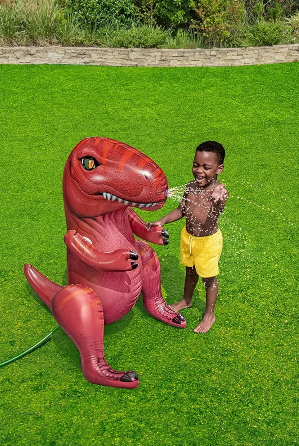 4 Ft H2OGO! Dinomite T-Rex Inflatable Dinosaur Sprinkler Water Toy ...