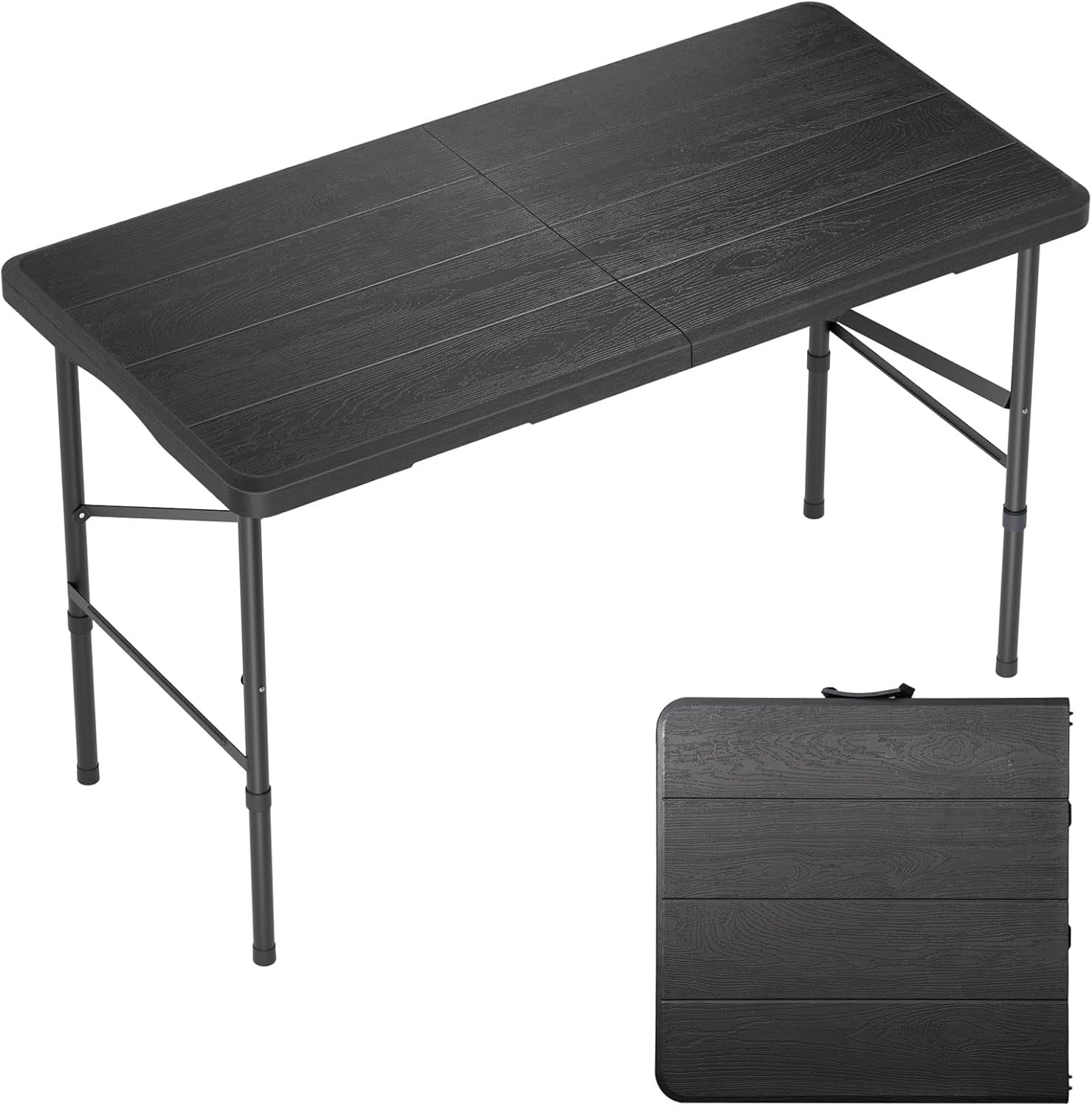 4 Ft Plastic Folding Table,Heavy Duty Portable Table for Indoor ...