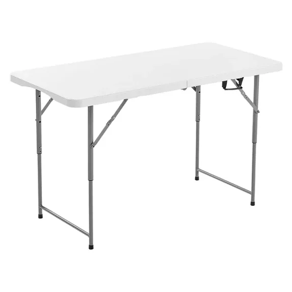 4 Ft Plastic Folding Table Portable Picnic Utility Table Handle Indoor ...