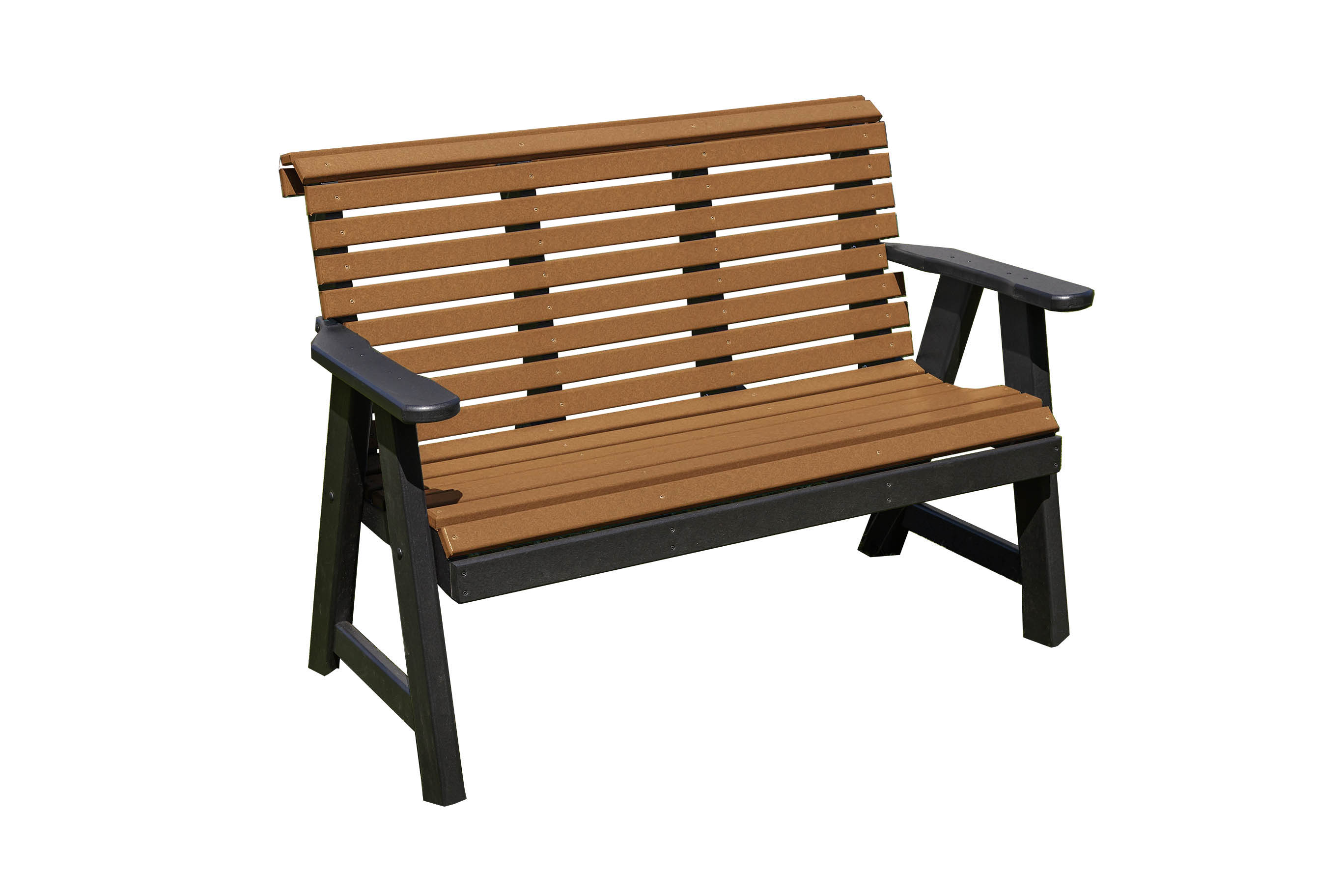 4 Ft Poly Lumber Roll Back Design Porch Bench Everlasting PolyTuf HDPE ...