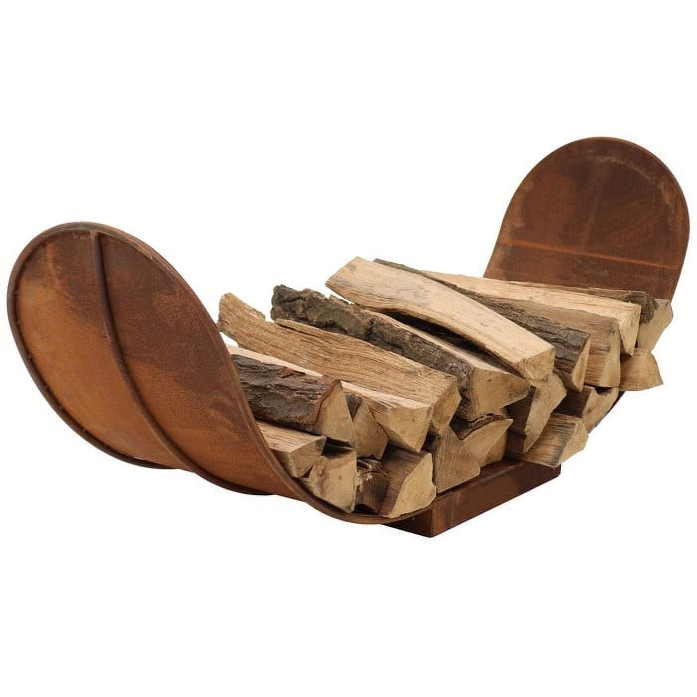 4 Ft. Rustic Indoor/Outdoor Corten Steel Firewood Log Storage Rack ...