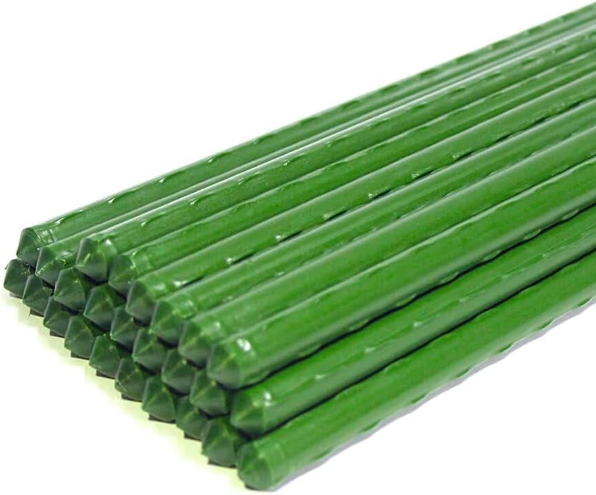 4 Ft Tomato Stakes Garden Plant Supports Metal with Plastic Coating 50 ...