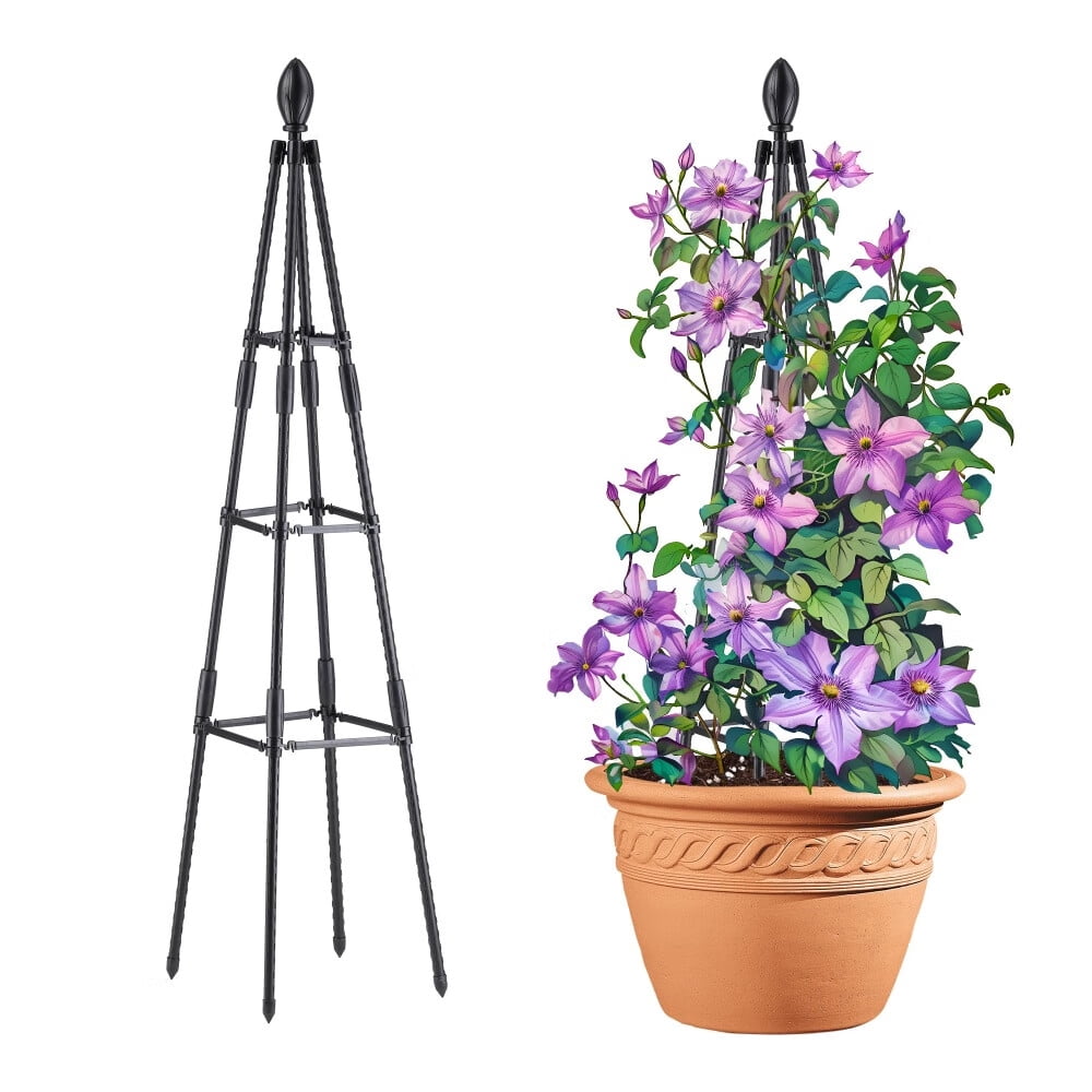 4 Ft Tower Obelisk Trellis for Potted Climbing Plants,Garden Trellis ...