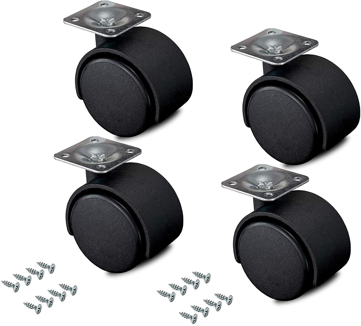 4 Furniture Casters 40mm - Swivel Casters for Indoor Furniture - Low ...