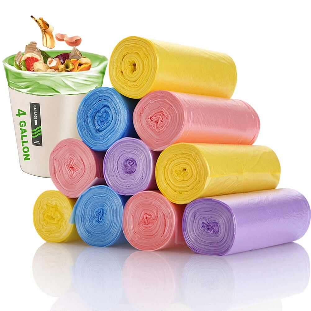 4 Gal Small Trash Bags Mix-colors 150pcs Small Trash Can Liners Garbage ...