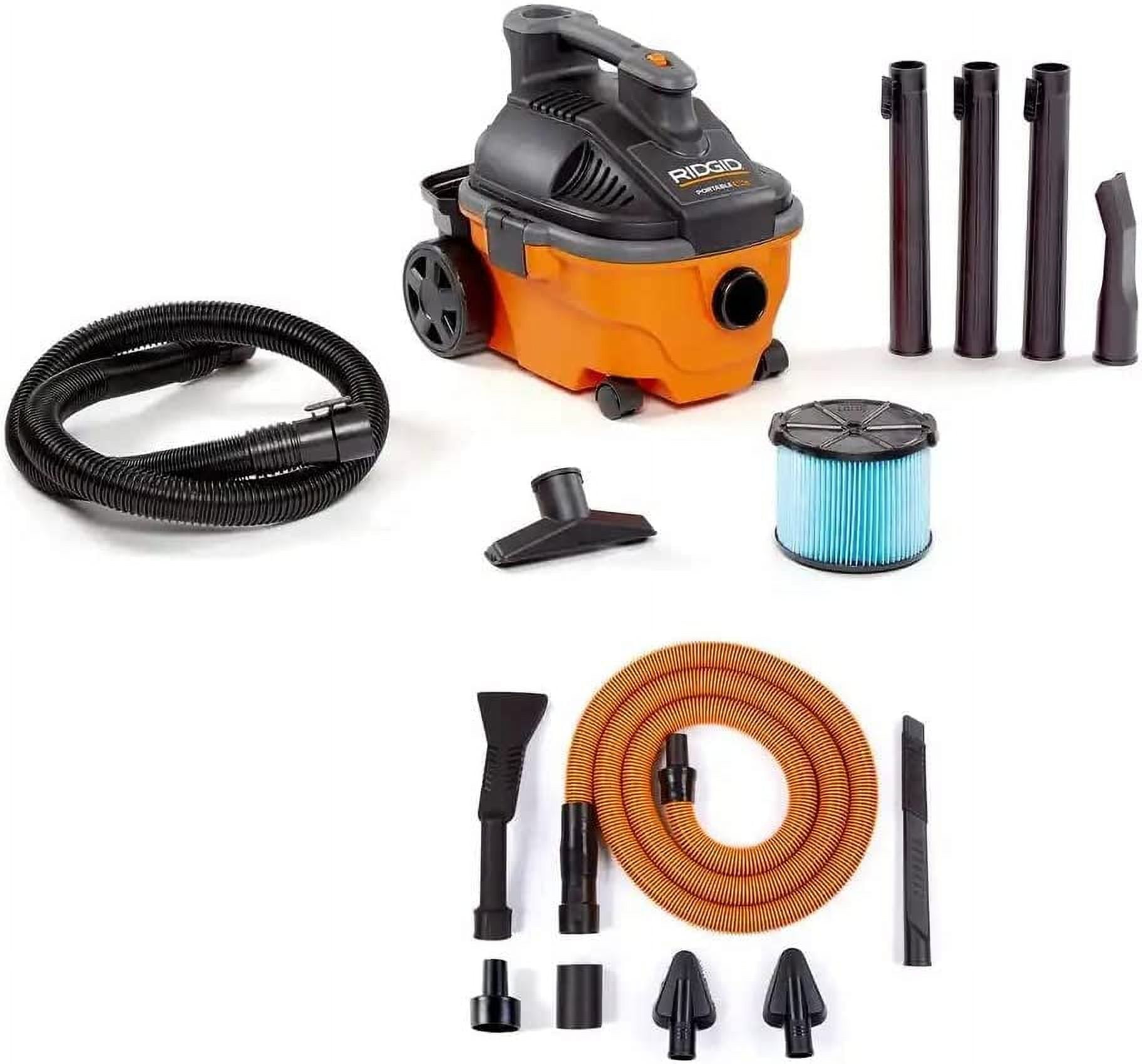 4 Gallon 5.0 Peak HP Portable Wet/Dry Shop Vacuum with Fine Dust Filter ...