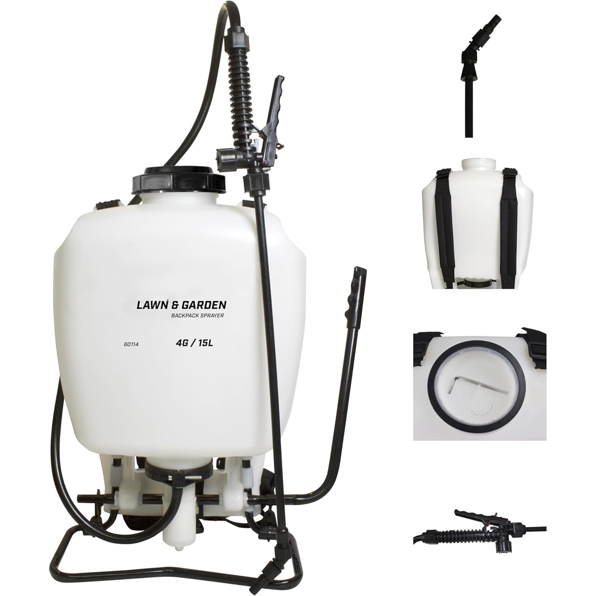 4-Gallon Backpack Sprayer with 3-Stage Filtration System Pump Pressured ...