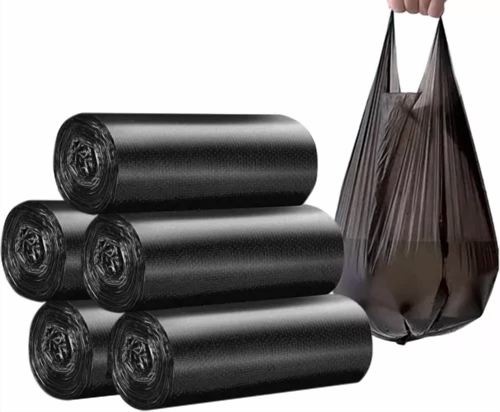 4 Gallon Bathroom Trash Bags Black, 5 Rolls/100 Counts Small Handles ...