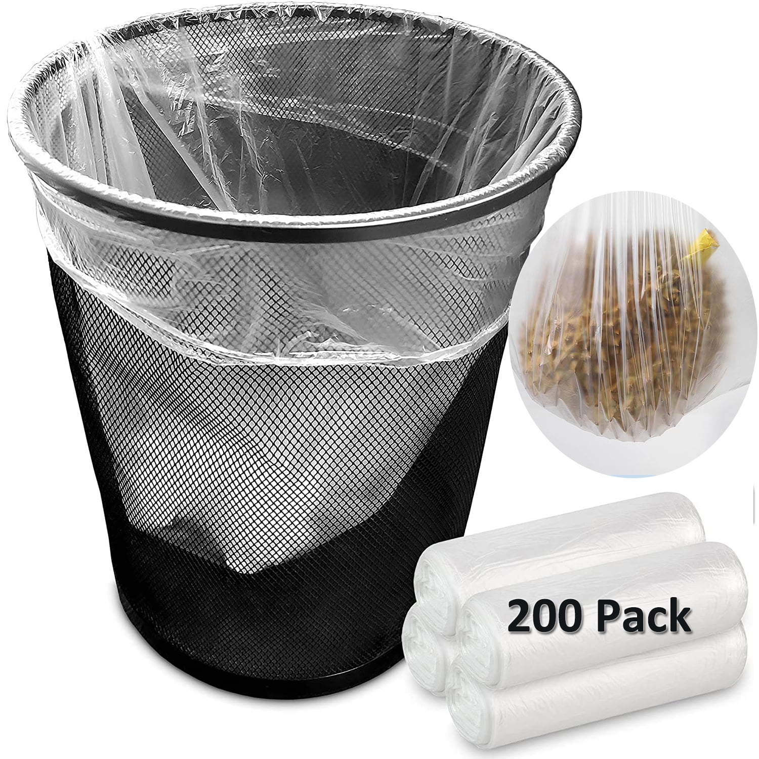 Easezone Clear Trash Bags, 4 Gallon, Leak Resistant, Disposable ...