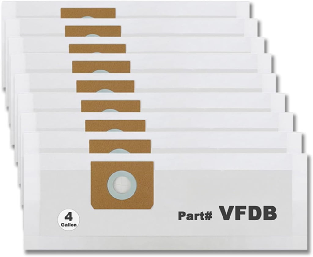 4 Gallon Dust Bag, 9 Pack, VFDB,Compatible With Vacmaster 4 Gallon Wet ...