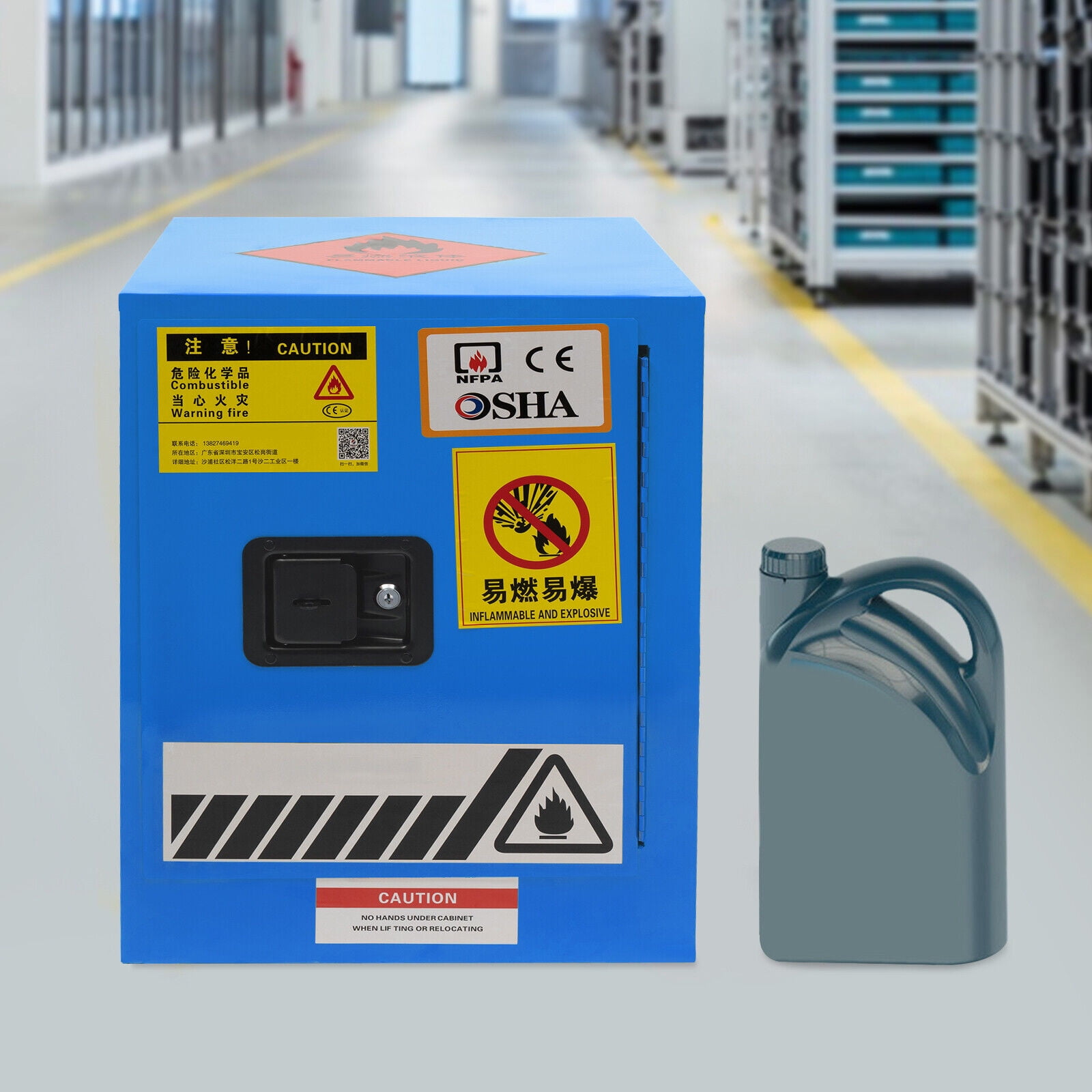 4 Gallon Fireproof Safety Storage Welded Cabinet Bin Flammable Liquid ...