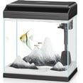4 Gallon Fish Tank with Detachable Lid, Low-Iron Glass Aquarium Starter ...