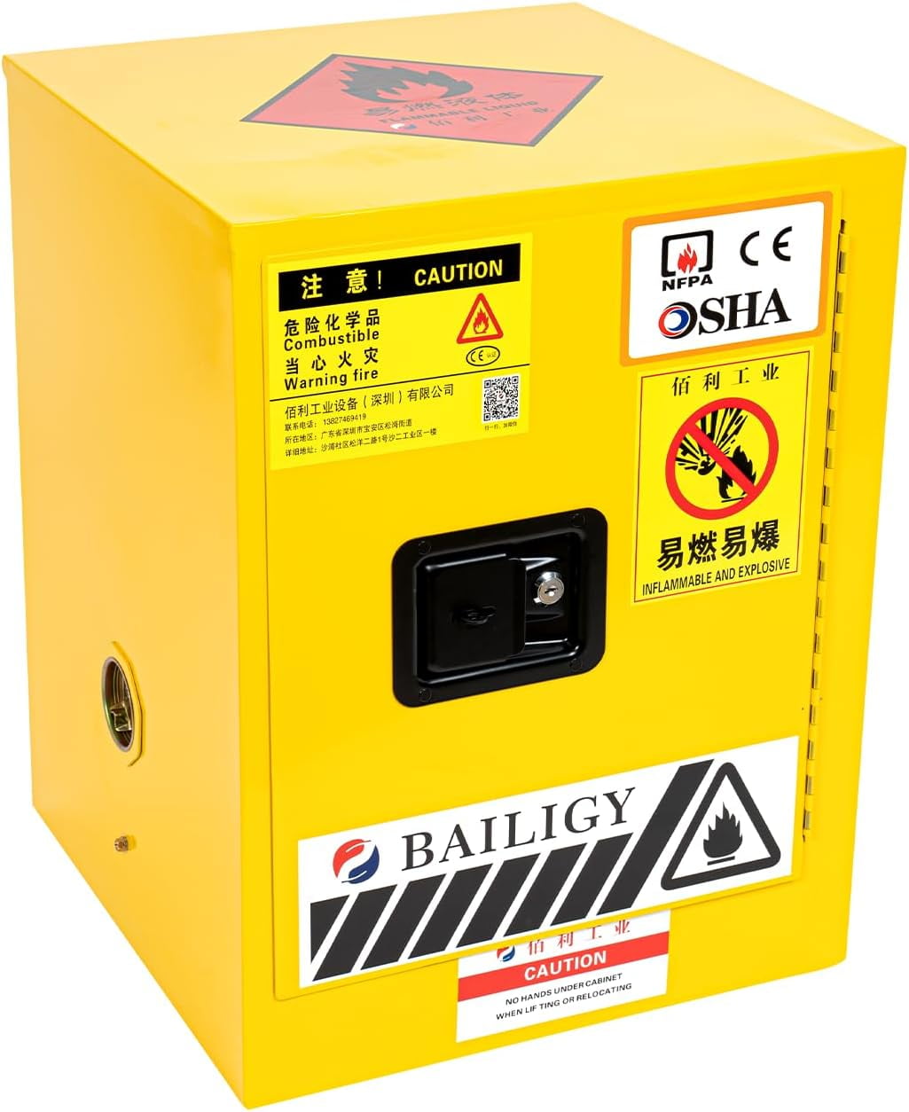 4 Gallon Flammable Storage Cabinet, Fire-Proof & Leak-Proof Box Manual ...