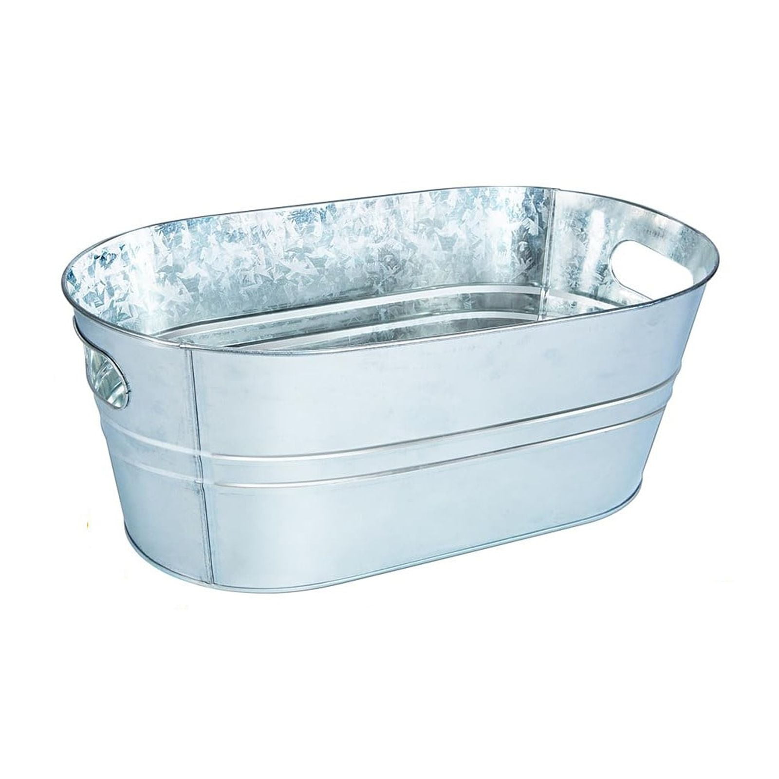 4 Gallon Galvanized Metal Ice Bucket, Large Capacity Wine Beverage Tub ...