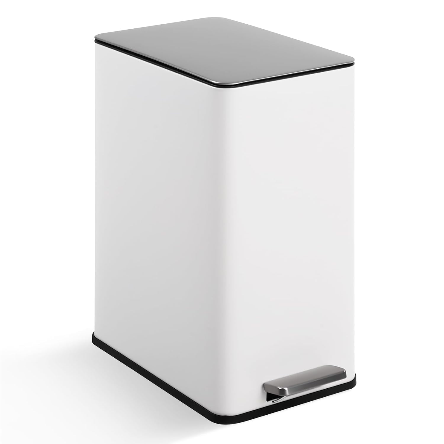 4 Gallon Kitchen Step Trash Can,Stainless Steel Garbage Can with Soft ...