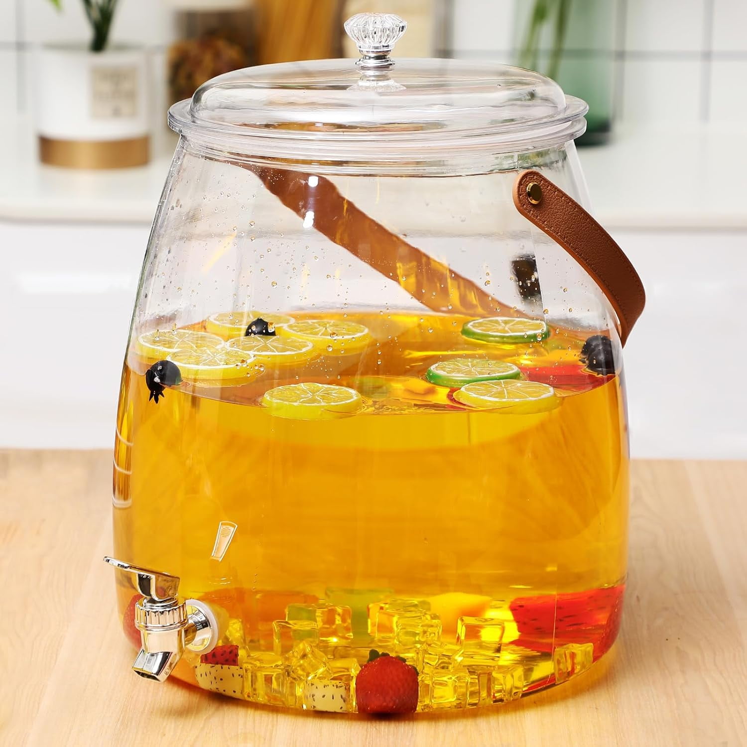 4 Gallon Plastic Beverage Dispenser Container with Stainless Steel ...