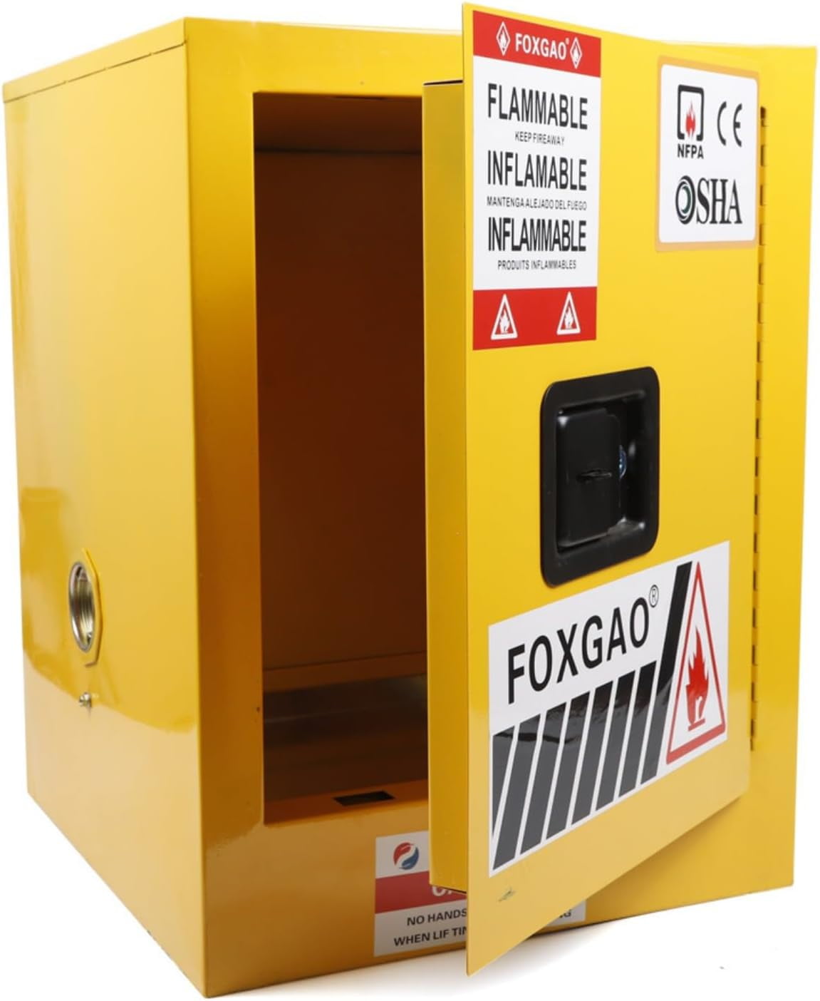 4 Gallon Safety Cabinet Yellow Flammables Liquid Hazardous Storage ...
