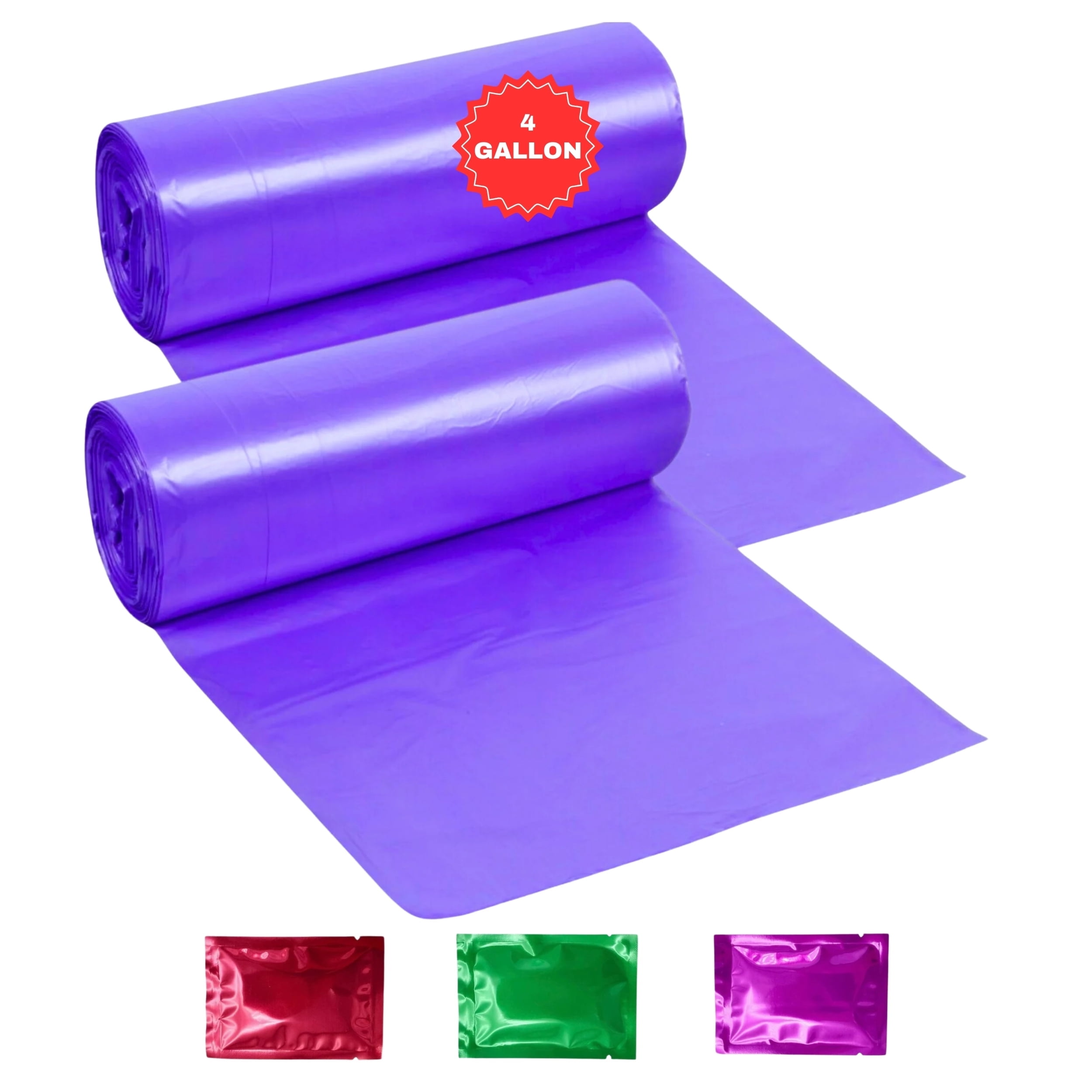 N S 4 Gallon Lavender Scented Trash Bags, Purple, 80 Count, Sturdy ...