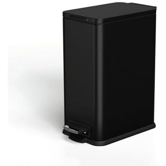 4 Gallon Slim Kitchen Trash Can with Soft Close Lid and Step Pedal ...